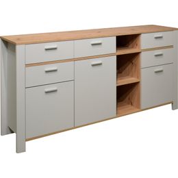 M&auml;usbacher Sideboard M&Auml;USBACHER "Nele", grau (kreidegrau matt lack, asteiche), B:193cm H:92cm T:44cm, Sideboards, Sideboard, Breite 193 cm