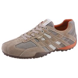 Sneaker Geox "Snake", Herren, Gr. 47, beige, Textil, Veloursleder, Schuhe Sneaker, Freizeitschuh, Schn&uuml;rschuh mit Geox Spezial Membran