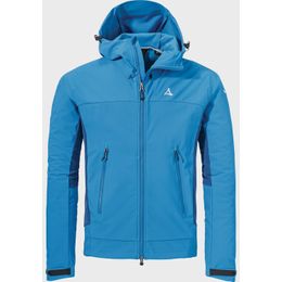Sch&ouml;ffel Outdoorjacke SCH&Ouml;FFEL "Softshell Jk Style Blaueis MNS", Herren, Gr. 50, blau (8275, blau), Oberstoff: Aussenseite: 100% Polyester, Innenseite: 100% Polyester; (Membran: Thermoplastisches Polyurethan); Oberstoff Einsatz: 88% Nylon, 12% Elasthan, regular fit, hoch geschlossener Ausschnitt, Jacken Outdoorjacke