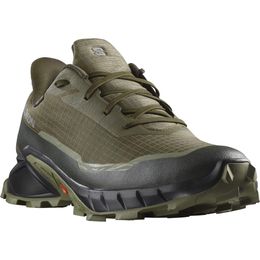 Trailrunningschuh Salomon "ALPHACROSS 5 GORE-TEX", Herren, Gr. 44, gr&uuml;n (oliv), Synthetik, Textil, Schuhe Trailrunningschuh, wasserdicht, Trailrunningschuhe, Topseller