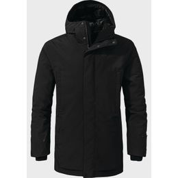 Sch&ouml;ffel Langjacke SCH&Ouml;FFEL "Urban Ins Parka Style Crivat MNS", Herren, Gr. 52, schwarz (9990, schwarz), Oberstoff: Aussenseite: 100% Polyester; (Membran: Thermoplastisches Polyurethan); Futter: 100% Polyester; Wattierung: 100% Polyester, regular fit, hoch geschlossener Ausschnitt, Jacken Langjacke