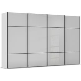 Schwebet&uuml;renschrank Rauch "Kleiderschrank Schrank Garderobe Schlafzimmerschrank SCALE-TRIO", grau (seidengrau, glas seidengrau, griffleisten schwarz), B:360cm H:223cm T:68cm, Holzwerkstoff, Schr&auml;nke, Schwebet&uuml;renschrank, edle dreigeteilte Front mit 2 Zierleisten Glasfront MADE IN GERMANY
