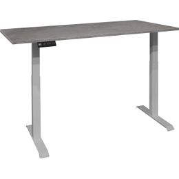 M&auml;usbacher Schreibtisch M&Auml;USBACHER "Big System Office", silber (silber, graphit, silber, graphit), B:140cm, Tische, Schreibtisch, Breite 140 cm, elektrisch h&ouml;henverstellbar
