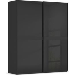 Schwebet&uuml;renschrank Rauch "Kleiderschrank Schrank Garderobe Schlafzimmerschrank SCALE-LINE", schwarz (schwarz, glas schwarz), B:181cm H:223cm T:68cm, Holzwerkstoff, Schr&auml;nke, Schwebet&uuml;renschrank, edle Optik mit Bauchbinde in Korpusfarbe mit Glasfront MADE IN GERMANY