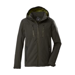 Softshelljacke Killtec "KOW 79 MN SFTSHLL JCKT", Herren, Gr. M, olivgr&uuml;n, Oberseite: 92% Polyester, 8% Elasthan;R&uuml;ckseite: 100% Polyester, Jacken Softshelljacke, Wasser- und windabweisende Softshelljacke, abnehmbare Kapuze