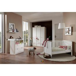 Babyzimmer-Komplettset wimex "Helsingborg", wei&szlig; (alpinwei&szlig;), B/H: 70cm x 140cm, Holzwerkstoff, Schlafzimmerm&ouml;bel-Sets, Babyzimmer-Komplettset, Bett + Wickelkommode + 3 trg. Schrank
