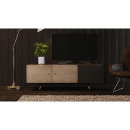 TV-Board WOODMAN "Jugend TV-Kommode", schwarz (eichefarben, schwarz), B:150cm H:50cm T:47cm, Sideboards, TV-Board, mit Soft Close Funktion, Breite 150 cm, FSC