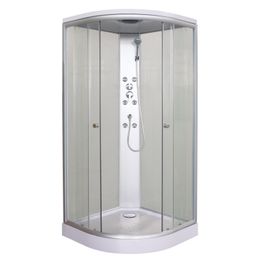 Komplettdusche Sanotechnik "RELAX 1", wei&szlig; (silber matt), B:90cm H:215cm T:90cm, Duschkabinen, Komplettdusche, Ma&szlig;e: 90x90x215cm