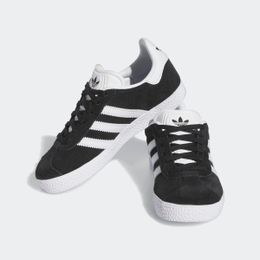Sneaker adidas originals "GAZELLE", Damen, Gr. 35, schwarz-wei&szlig; (core schwarz, cloud wei&szlig;, gold metallic), Leder, Synthetik, Schuhe Sneaker, f&uuml;r Kinder