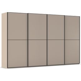 Schwebet&uuml;renschrank Rauch "Kleiderschrank Schrank Garderobe Schlafzimmerschrank SCALE-DUO", grau (fango, griffleisten schwarz), B:360cm H:223cm T:68cm, Holzwerkstoff, Schr&auml;nke, Schwebet&uuml;renschrank, edle zweigeteilte T&uuml;ren und 3 Zierleisten MADE IN GERMANY