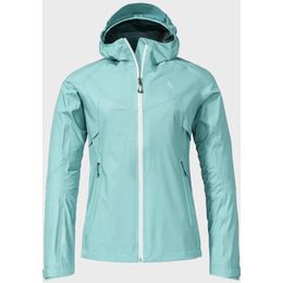 Sch&ouml;ffel Outdoorjacke SCH&Ouml;FFEL "3L Jacket Begoro L", Damen, Gr. 46, blau (8025, blau), Oberstoff: Aussenseite 100% Nylon Innenseite 100% Polyester ( Membran Polyurethan), regular fit, hoch geschlossener Ausschnitt, Jacken Outdoorjacke
