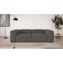Big-Sofa OTTO HOME "XL HAILY Modularsofa extra tief, Sitztiefe 100 cm", grau (dunkelgrau), B:260cm H:72cm T:130cm, 100% Polyester, Sofas, Big-Sofa, als Modul oder separat verwendbar, f&uuml;r individuelle Zusammenstellung