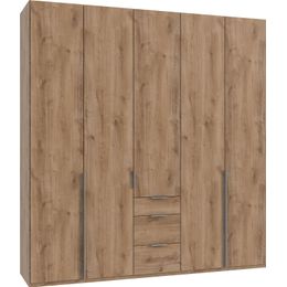 Kleiderschrank wimex "New York", braun (plankeneichefarben), B:225cm H:236cm T:58cm, Schr&auml;nke, Kleiderschrank, wahlweise 208 oder 236cm hoch