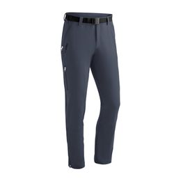 Funktionshose Maier Sports "Naturno slim", Herren, Gr. 46, Normalgr&ouml;&szlig;en, blau (graublau), 91% Polyamid, 9% Elasthan, Hosen Funktionshose, Herren Wanderhose, elastische Trekking-Hose, 4 Taschen, Slim Fit