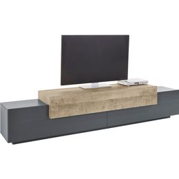 Lowboard Home Affaire "Coro,Lowboard,TV-Kommode,TV-M&ouml;bel,TV-Bank", braun (anthrazit matt, oak k356), B:240cm H:51,6cm T:45cm, FSC-zertifizierter Holzwerkstoff, Sideboards, Lowboard, mit 3 Klappen, (B/T/H) 240x45x51,6 cm