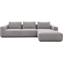 Ecksofa Musterring, grau, B:316cm H:78cm T:166cm, 94% Polyester, 6% Nylon, Sofas, Ecksofa, Anreihsofa links & Longchair rechts, mit Armlehnen, inkl. R&uuml;ckenkissen