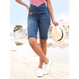Jeansbermudas Casual Looks, Damen, Gr. 48, Normalgr&ouml;&szlig;en, blau, stone, washed, 81% Baumwolle, 17% Polyester, 2% Elasthan, unifarben, kurz, Jeans Jeansbermudas
