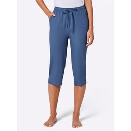 Jogginghose feel good, Damen, Gr. 52/54, Normalgr&ouml;&szlig;en, blau (jeansblau), 95% Baumwolle, 5% Elasthan, unifarben, Hosen Jogginghose