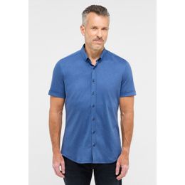 Kurzarmhemd Eterna "SLIM FIT", Herren, Gr. 44, Normalgr&ouml;&szlig;en, blau, Jersey, 100% Baumwolle, schmal, Hemden Kurzarmhemd, NON IRON (b&uuml;gelfrei)