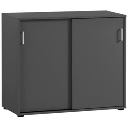 Aktenschrank Welltime "Baku", grau (anthrazit), B:100,1cm H:83,6cm T:41cm, FSC-zertifizierter Holzwerkstoff, Schr&auml;nke, Aktenschrank, 100x63 cm, Schiebet&uuml;ren, Made in Germany