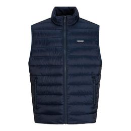 Jack & Jones Steppweste JACK & JONES "JJLOUIS LIGHT BODYWARMER COLLAR", Herren, Gr. L, navy blazer, Web, Obermaterial: 100% Polyester, unifarben, regular fit normal, Westen Steppweste