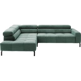 Ecksofa Home Affaire "Claya, L-Form, incl. Kopfteilverstellung, Breite 276 cm", gr&uuml;n, B:276cm H:71cm T:219cm, 95% Polyester, 5% Nylon, Sofas, Ecksofa, wahlweise elektrischer Sitzvorzug