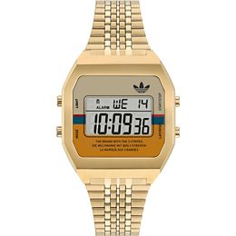 Digitaluhr adidas originals "DIGITAL TWO", gold (gelbgoldfarben), Armbanduhren, Damen, Digitaluhr, Armbanduhr, Quarzuhr, Damenuhr, Herrenuhr, Edelstahlarmband