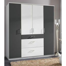 Kleiderschrank wimex "Click", wei&szlig; (wei&szlig;, graphit), B:180cm H:199cm T:58cm, Schr&auml;nke, Kleiderschrank, ohne Spiegel
