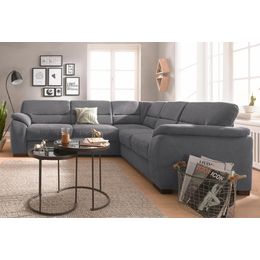 Sit & More Ecksofa SIT & MORE "Montego L-Form, B: 256cm", grau, B:256cm H:88cm T:227cm, Luxus-Microfaser (90% Polyester, 10% Polyamid);Struktur (100% Polyester);Luxus-Microfaser ALTARA NUBUCK (100% Polyester), Sofas, Ecksofa, wahlweise mit Bettfunktion und Schubkasten