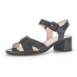 Sandalette Gabor "TUNIS", Damen, Gr. 41, schwarz, Nappaleder, Schuhe Sandalette, Sommerschuh, Sandale, Blockabsatz, in Weite G (=weit)