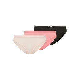 Slip BOSS "3P BRIEF", Damen, Gr. L, 3 Stk., open miscellaneous 968, Jersey, Obermaterial: 90% Baumwolle, 10% Elasthan, k&ouml;rpernah, Unterhosen Slip, mit elastischen Logobund