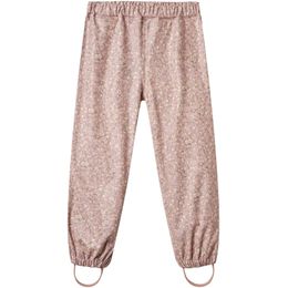 Regenhose Wheat "Rainwear Olo Trousers", M&auml;dchen, Gr. 98, N-Gr, powder flower meadow, Web, Obermaterial: 100% Polyester, gebl&uuml;mt, regular fit kn&ouml;chellang, Hosen Regenhose, wasserdicht mit verschwei&szlig;ten N&auml;hten