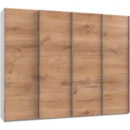 Schwebet&uuml;renschrank wimex "Level by fresh to go", wei&szlig; (wei&szlig;, plankeneichefarben), B:300cm H:236cm T:65cm, Schr&auml;nke, Schwebet&uuml;renschrank, mit Synchron&ouml;ffnung