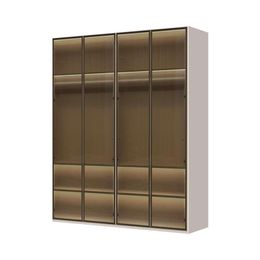 Dreht&uuml;renschrank OTTO HOME "Opera Parsol-Glast&uuml;ren, LED-Glasbodenbeleuchtung, mit und ohne Kranz", cashmere, B:182cm H:224cm T:56cm, FSC-zertifizierter Holzwerkstoff, Glas, Schr&auml;nke, Dreht&uuml;renschrank, Glast&uuml;ren, UV-Lack, LED-Innenbeleuchtung, Soft-Close-Funktion