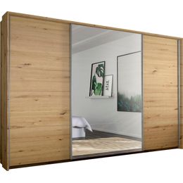 Schwebet&uuml;renschrank Rauch "Kleiderschrank Schrank Garderobe W&auml;scheschrank TOMA mit Passepartout", braun (eiche artisan), B:323cm H:233cm T:64cm, Holzwerkstoff, Schr&auml;nke, Schwebet&uuml;renschrank, inkl. Regaleinsatz sowie zus&auml;tzlichen Einlegeb&ouml;den MADE IN GERMANY