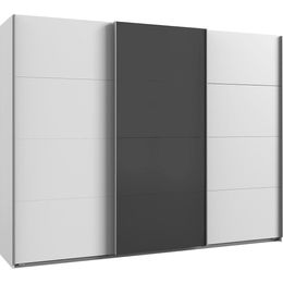 Schwebet&uuml;renschrank wimex "Valencia", wei&szlig; (wei&szlig;, glas grau), B:270cm H:210cm T:65cm, Holzwerkstoff, Sicherheitsglas, Schr&auml;nke, Schwebet&uuml;renschrank, mit Glaselementen