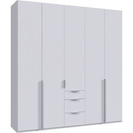 Dreht&uuml;renschrank wimex "Mugano", wei&szlig;, griffe alufarben, B:225cm H:236cm T:58cm, Holzwerkstoff, Schr&auml;nke, Dreht&uuml;renschrank, in vielen Breiten, 208 oder 236 cm hoch, Made in Germany