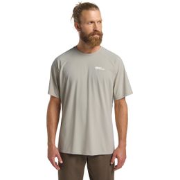 Funktionsshirt Jack Wolfskin "PRELIGHT SWIFT T M", Herren, Gr. S (48), beige (seal), Obermaterial: 100% Polyester, Shirts Funktionsshirt