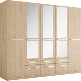 Kleiderschrank Priess "Schrank Garderobe W&auml;scheschrank Barcelona in 5 Breiten", braun (edelbuchefarben), B:230cm H:193cm T:54cm, Holzwerkstoff, Schr&auml;nke, Kleiderschrank, viel Stauraum, ger&auml;umige Schubk&auml;sten, mit Spiegel, MADE IN GERMANY