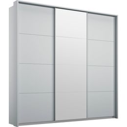 Schwebet&uuml;renschrank Rauch "Kleiderschrank Schrank Garderobe Schlafzimmerschrank Ankleide KEPAN", grau (seidengrau), B:211cm H:213cm T:64cm, Holzwerkstoff, Schr&auml;nke, Schwebet&uuml;renschrank, inkl. Schubladeneinsatz und Passepartout MADE IN GERMANY
