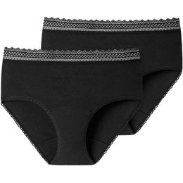 Periodenslip Schiesser "Secret Care", Damen, Gr. 42/44, schwarz (000, schwarz), Single Jersey, Obermaterial: 60% Baumwolle, 21% Lyocell, 13% Polyester, 4% Elasthan, 2% Polyurethan, unifarben, k&ouml;rpernah, Unterhosen Periodenslip, mit zuverl&auml;ssigem Schutz bis zu 12 Stunden lang