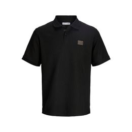 Jack & Jones Poloshirt JACK & JONES "JJDAYTONA POLO SS SN", Herren, Gr. S, schwarz, Jersey, Obermaterial: 58% Polyester, 40% Baumwolle, 2% Elasthan, unifarben, normal, Rundhals, Shirts Poloshirt