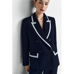 Longblazer RICHROYAL, Damen, Gr. 34, midnight blau, Web, Obermaterial: 77% Polyester, 18% Viskose, 5% Elasthan, tailliert, Blazer Longblazer