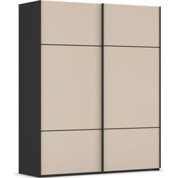 Schwebet&uuml;renschrank Rauch "Kleiderschrank Schrank Garderobe Schlafzimmerschrank SCALE-TRIO", beige (schwarz, glas champagner matt, griffleisten schwarz), B:181cm H:223cm T:67cm, Holzwerkstoff, Schr&auml;nke, Schwebet&uuml;renschrank, edle dreigeteilte Front mit 2 Zierleisten Glasfront MADE IN GERMANY
