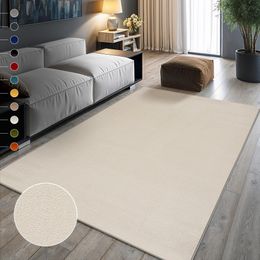 Teppich Sanat "UNI , auch als L&auml;ufer- und Rundgr&ouml;&szlig;en erh&auml;ltlich", beige (creme), B:80cm H:13mm L:200cm, Kunstfaser, Teppiche, Teppich, robuster Kurzflorteppich, gro&szlig;e Farbauswahl, Wohnzimmer, alle R&auml;ume