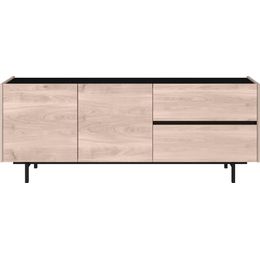 Lowboard Germania "Cantoria", schwarz (castello, eiche, nachbildung, schwarz), B:162cm H:63cm T:40cm, Sideboards, Lowboard, T&uuml;ren mit Soft close-Funktion, griffloses Design
