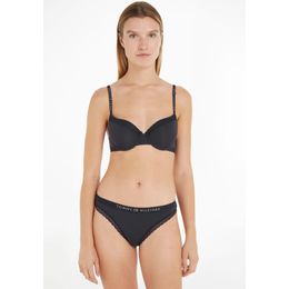 B&uuml;gel-BH "DEMI-BRA", Damen, Gr. 80, Cup D, schwarz, Jersey, Obermaterial: 79% Polyamid, 21% Elasthan, Tommy Hilfiger Underwear, unifarben, k&ouml;rpernah, BHs B&uuml;gel-BH, mit Tommy Hilfiger Markenlabel