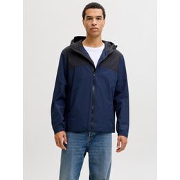 Jack & Jones Kurzjacke JACK & JONES "JJESOHO LIGHT JACKET SN", Herren, Gr. L, navy blazer detail:schwarz blocking, Web, Obermaterial: 100% Polyester, normal, Jacken Kurzjacke, mit Kapuze