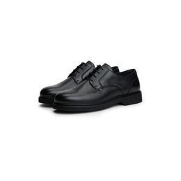 Schn&uuml;rschuh Tommy Hilfiger "HILIFGER ULTRA LIGHT LTH SHOE", Herren, Gr. 44, schwarz, Leder, unifarben, Schuhe Schn&uuml;rschuh, Blockabsatz, Businessschuh, Abendschuh mit dezenten Ziern&auml;hten