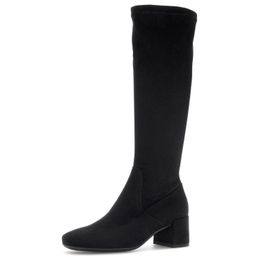 Stiefel Gabor "Milano", Damen, Gr. 43, XS-Schaft, schwarz, Textil, Veloursleder, Schuhe Stiefel, Blockabsatz, Langschaftstiefel, Schafth&ouml;he 42 cm